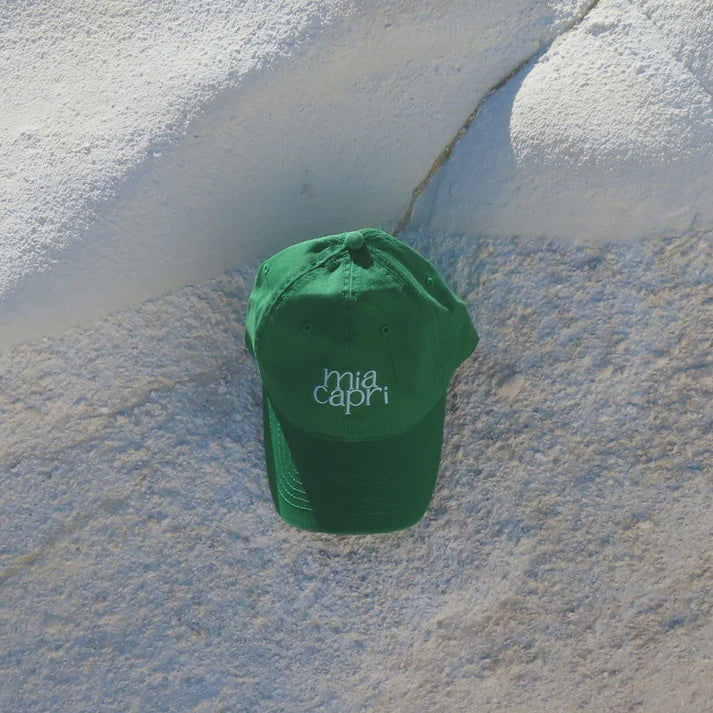 MIA CAPRI | EMBROIDERED CAP - GREEN – Mint Boutique Yarrawonga