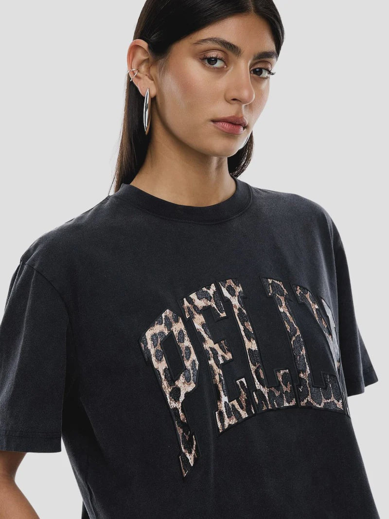 ENA PELLY | LEOPARD COLLEGIATE TEE – Mint Boutique Yarrawonga